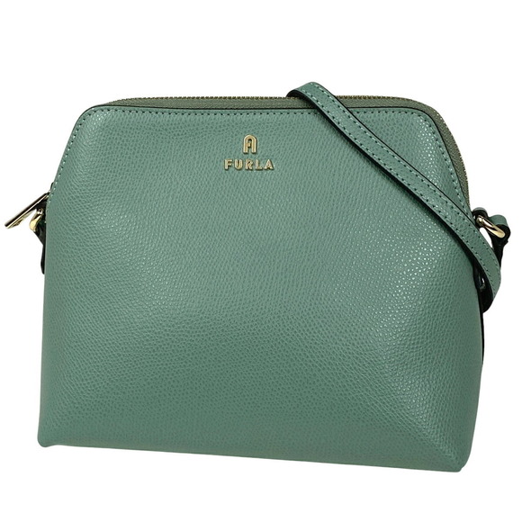 Furla | Bags | Furla Logo Shoulder Bag Leather Green | Poshmark